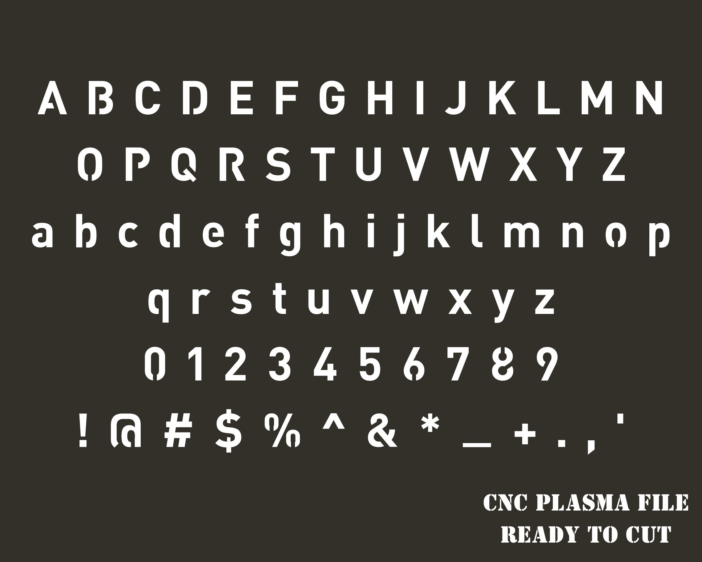Font for CNC Plasma Cnc Design Steel Art Design Cnc Font - Etsy