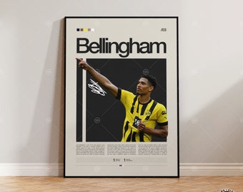 Jude Bellingham England World Cup Football Poster Print A3 / A4 / A5 ...