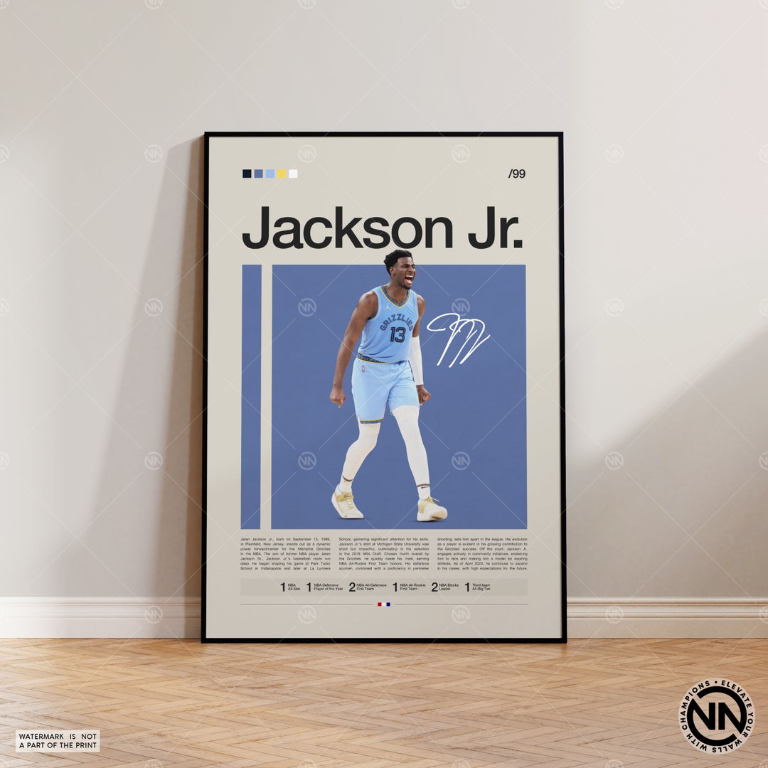 Jaren Jackson Jr Poster, Memphis Grizzlies, NBA Poster, Sports Poster ...