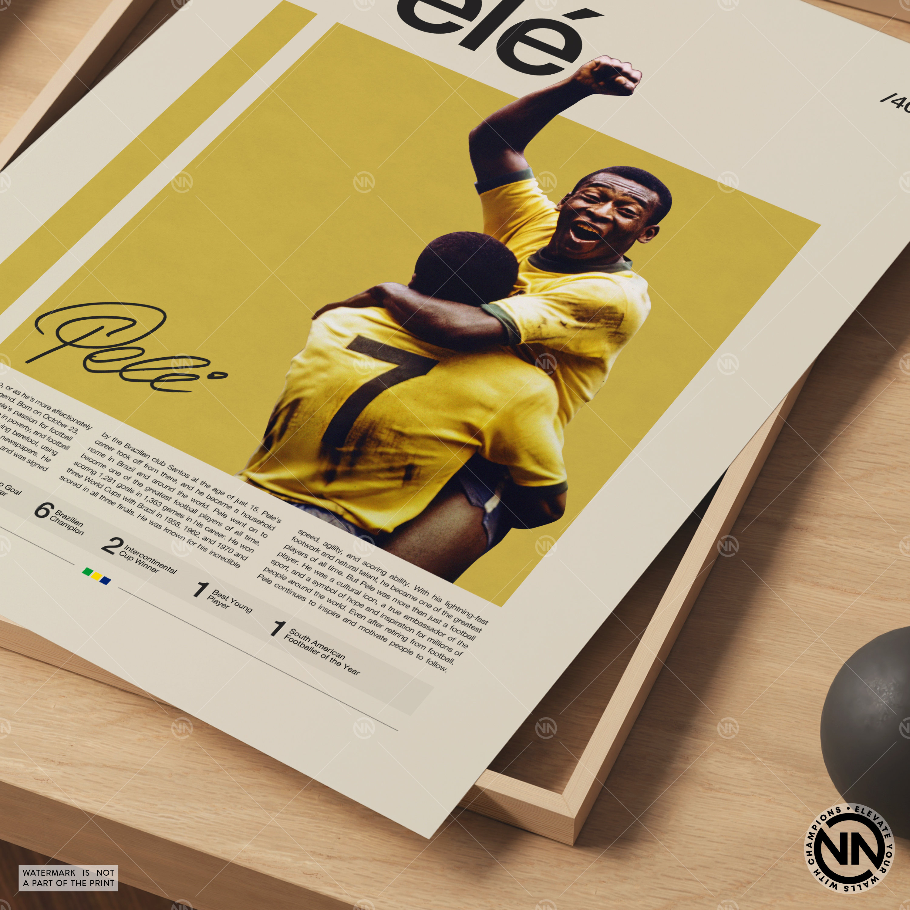 Pele Poster, Brazilian Soccer Player Poster, Soccer Gifts, Sports ...