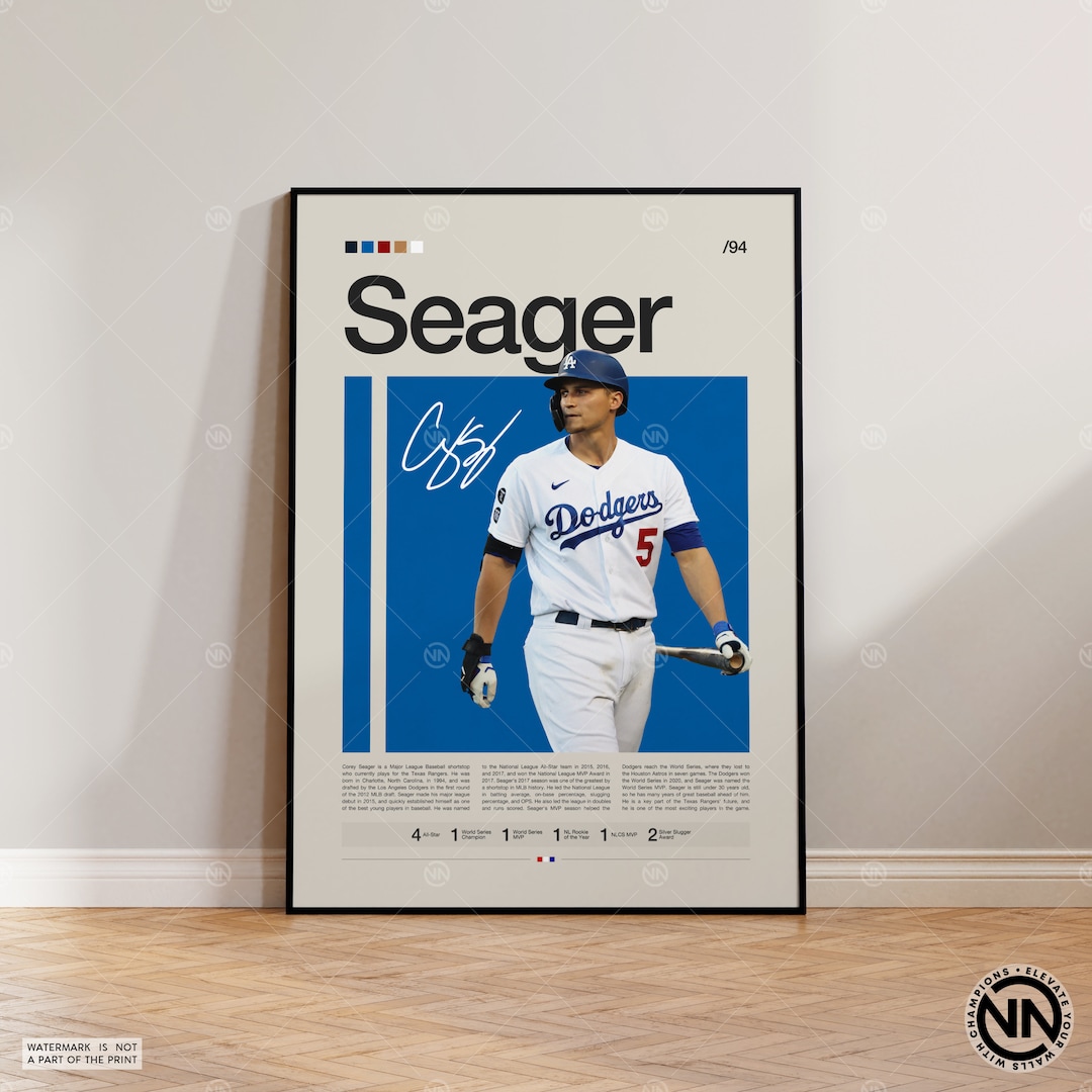 Corey Seager Poster, Los Angeles Dodgers, Baseball Prints, Sports ...