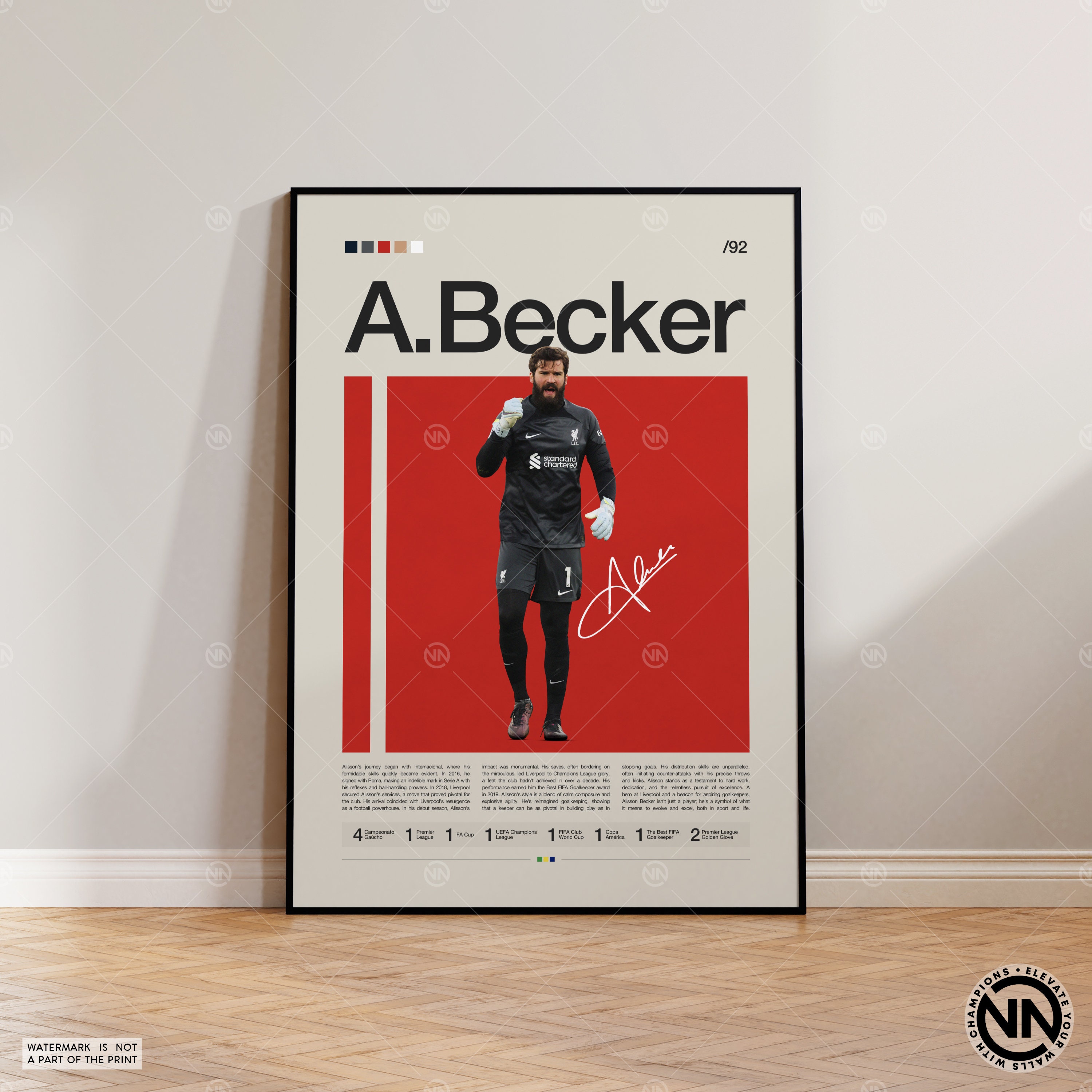 Alisson Becker Poster, Liverpool Poster, Soccer Gifts, Sports Poster ...