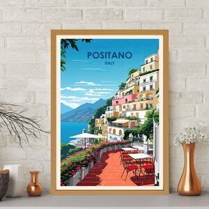 Positano Travel Poster, Positano Print, Positano Art, Italy Poster ...