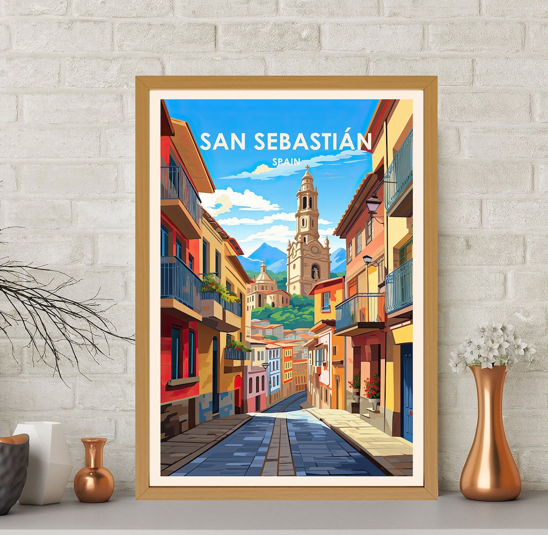 San Sebastian Poster, San Sebastian Print, San Sebastian Art, Spain Art ...