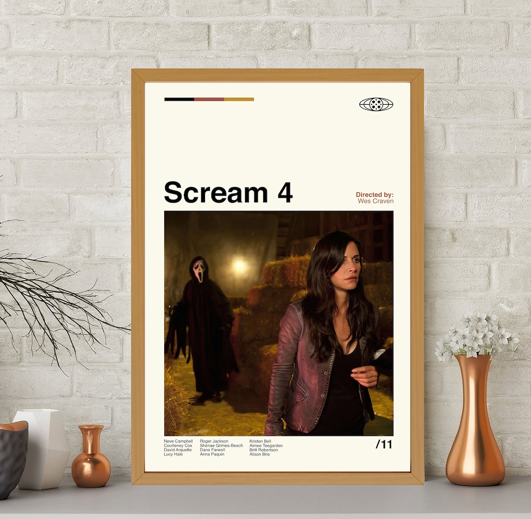 Scream 4 Movie Poster, Scream Print, Wall Decor, Modern Poster ...