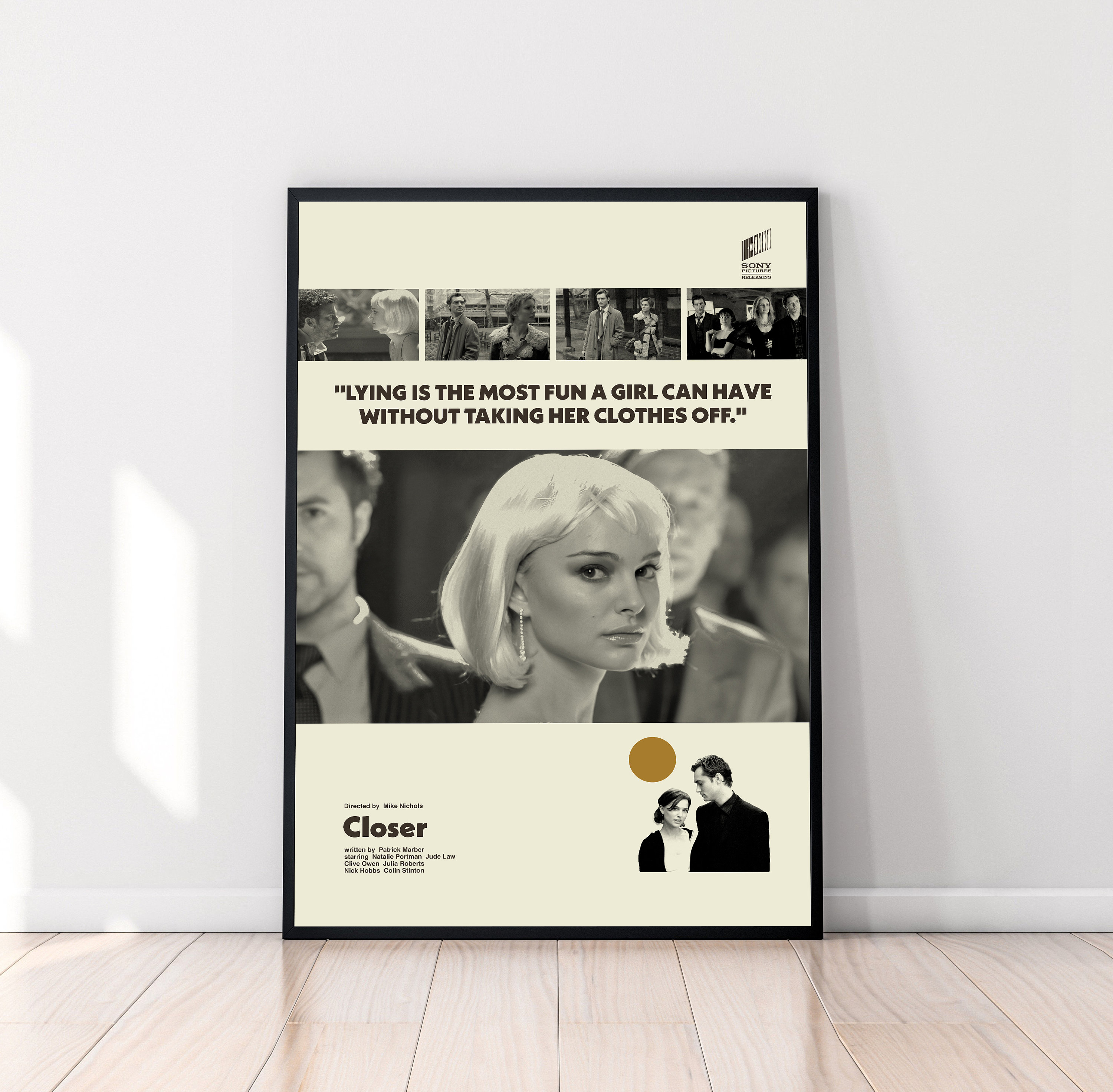 Closer Movie Poster, Closer Poster, Mike Nichols, Retro Poster ...