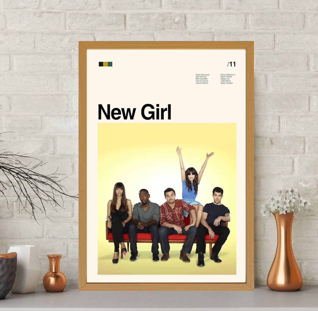 New Girl Tv Series Poster, New Girl Print, Midcentury Art, Minimalist ...