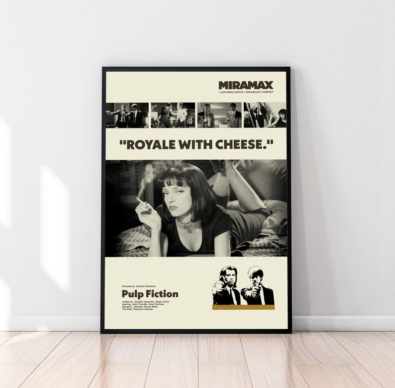 Pulp Fiction Poster, Quentin Tarantino, Pulp Fiction Print, Midcentury ...