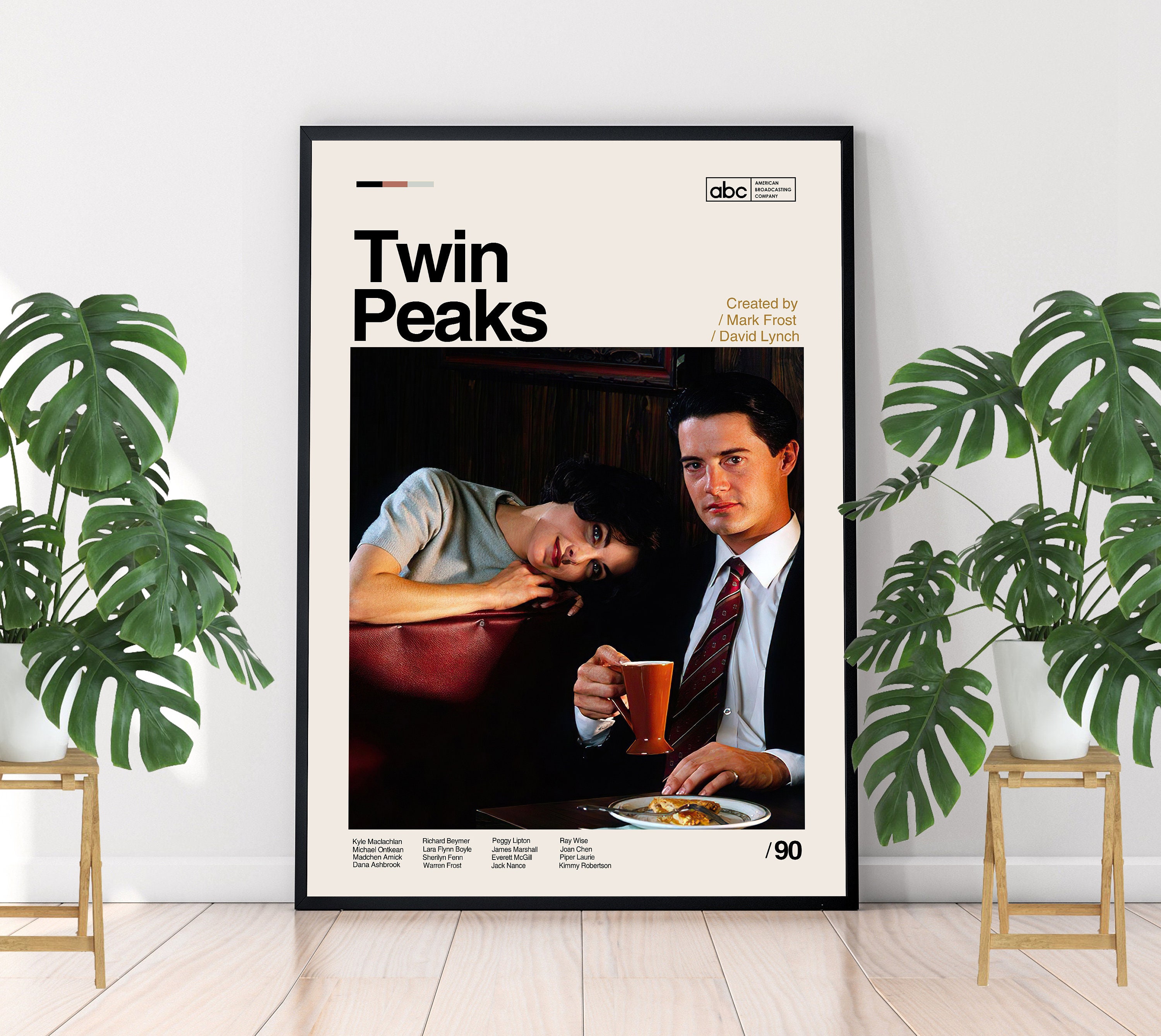Twin Peaks Poster, Twin Peaks Print, Movie Poster, Minimalist Poster, Retro Poster, Midcentury ...