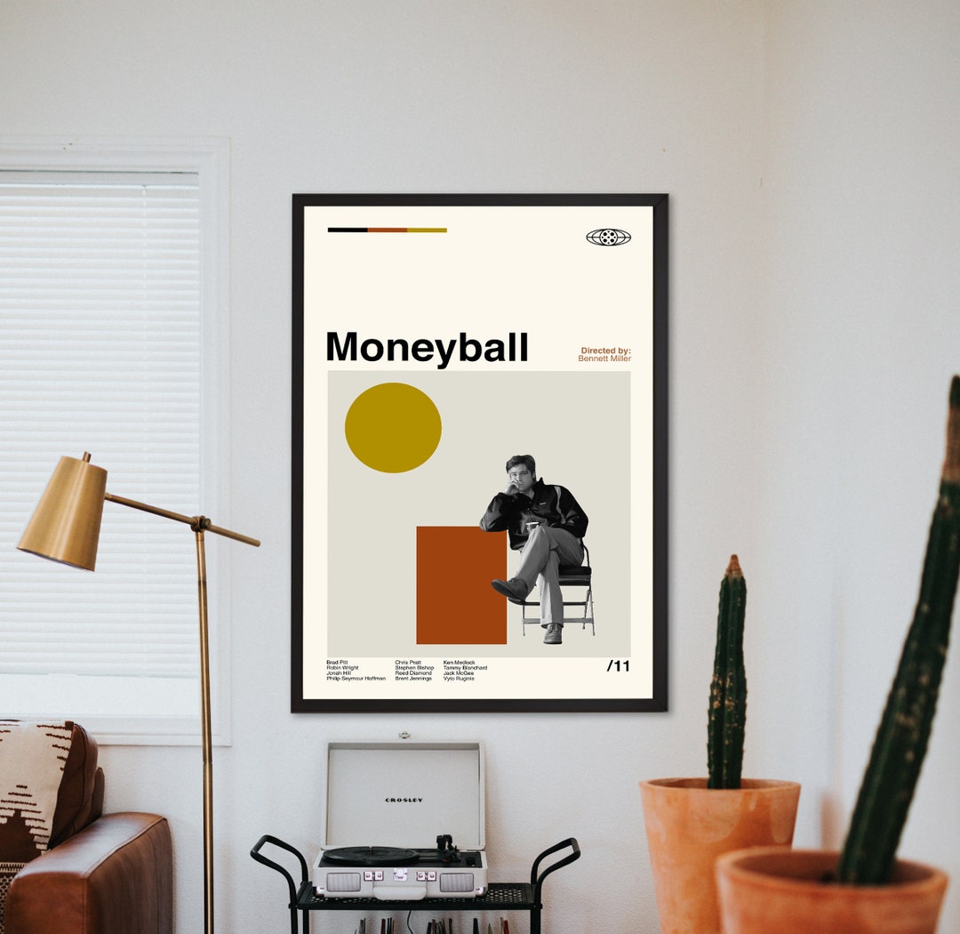 Moneyball Poster, Moneyball Movie Poster, Retro Poster, Midcentury Art ...