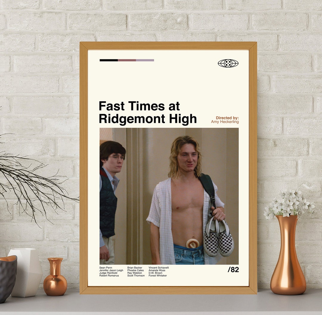 Fast Times at Ridgemont High Poster, Retro Movie Poster, Minimalist Art ...