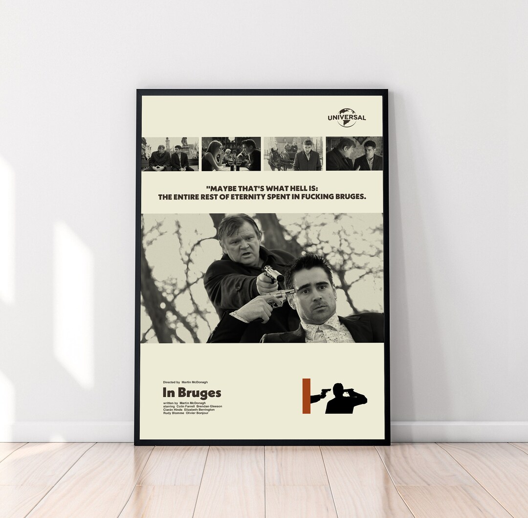 In Bruges Poster, Martin Mcdonagh, Movie Poster, Vintage Poster, Retro ...