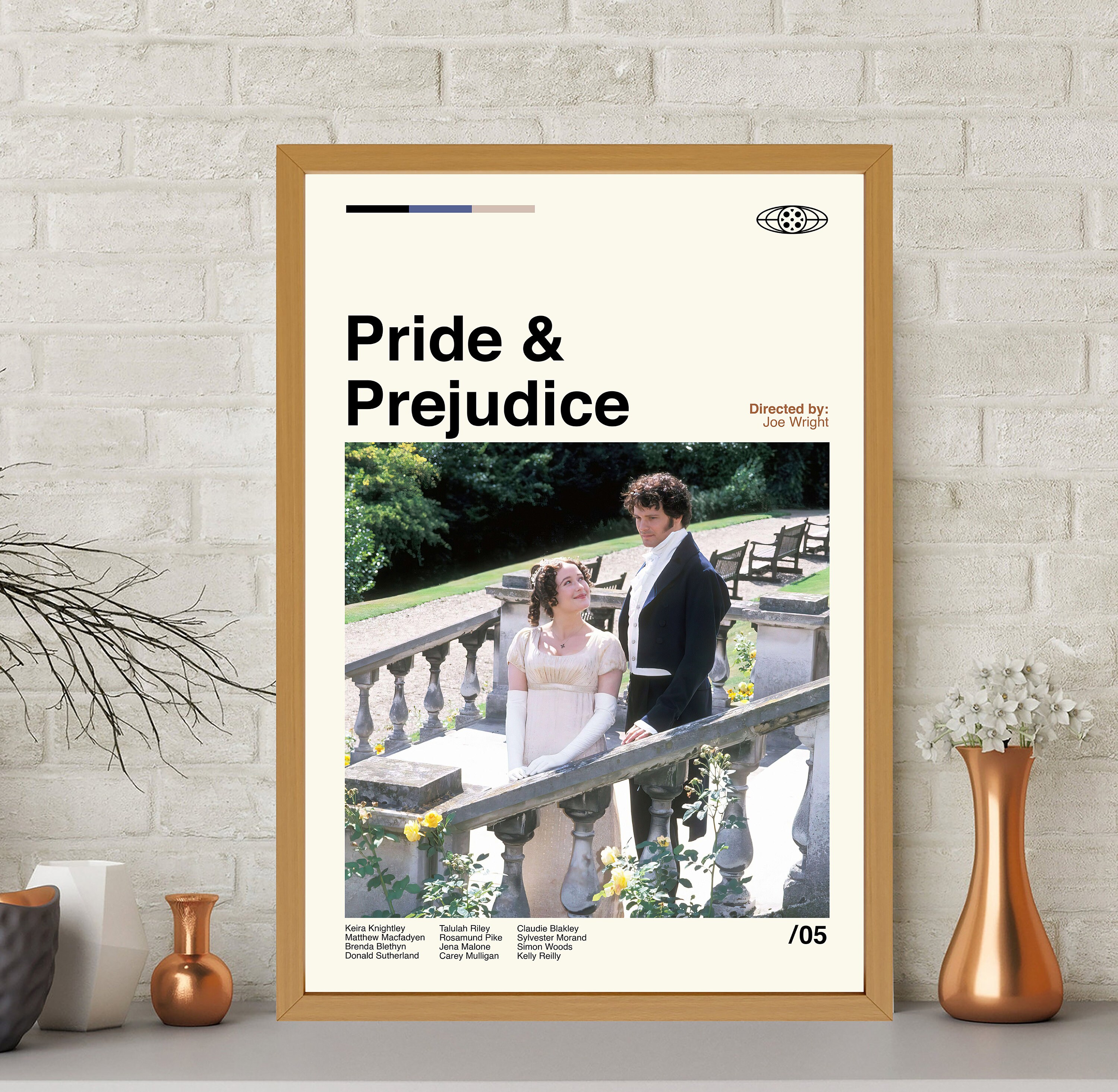Pride and Prejudice Poster, Movie Poster, Midcentury Art, Minimalist ...