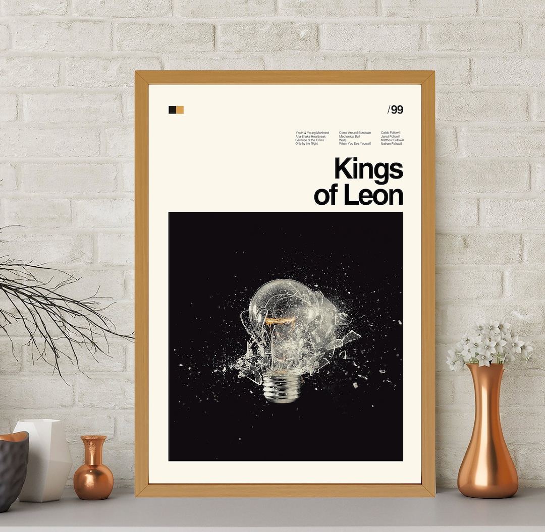 Kings of Leon Album Poster, Kings of Leon Print, Vintage Print, Custom Poster, Midcentury Art ...