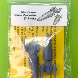 Manticore Corvette Ships set of 2 Wargame Miniatures - Etsy