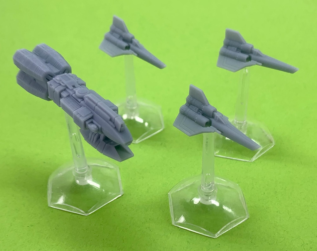 Light Jump Carrier & 3X Colonial Space Fighters Wargame Miniatures - Etsy