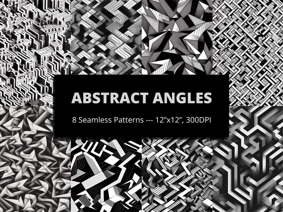 Abstract Angles - 8 Seamless Patterns - Digital Illustration Download ...