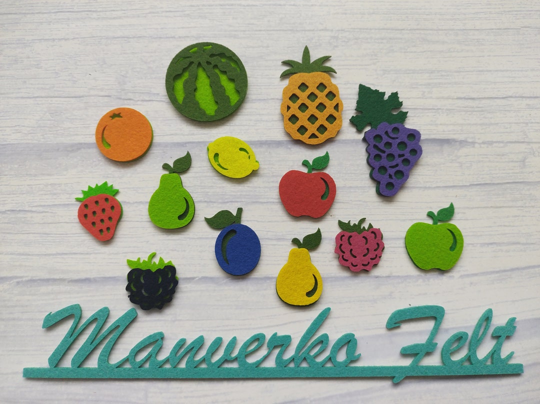 Felt Laser Cut Fruits Set, Felt for Diy Projects,laser Cut, Quiet Book ...