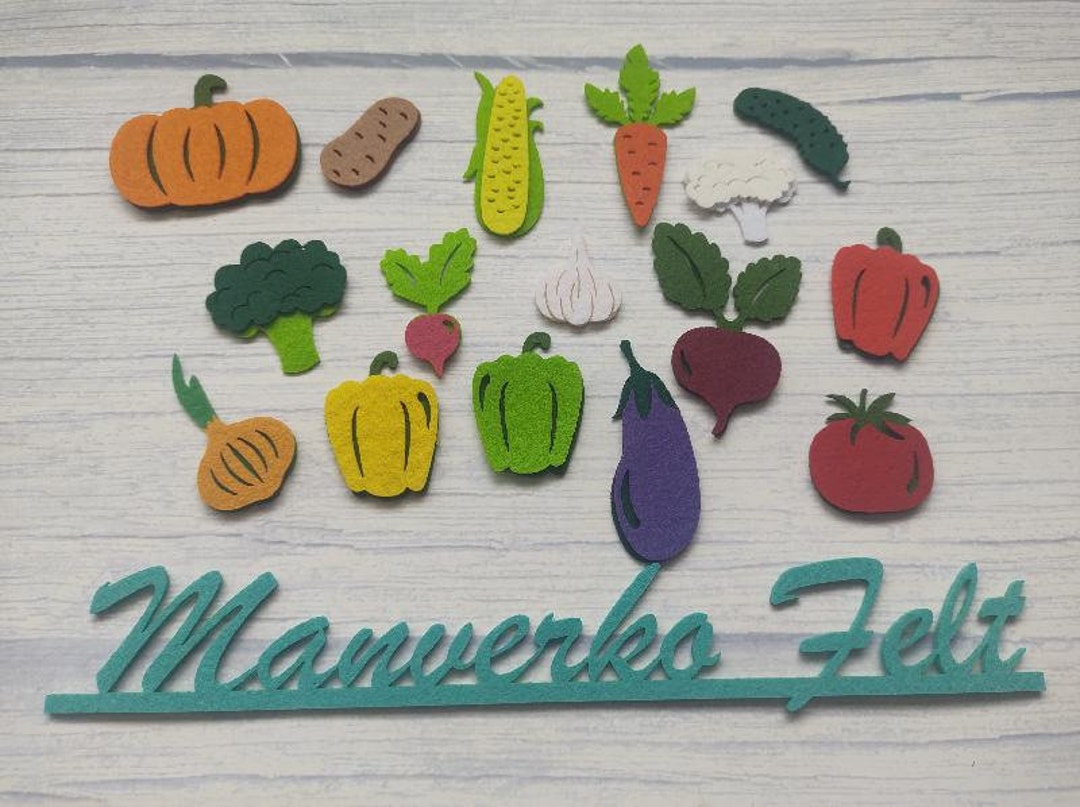 Felt Laser Cut Vegetables Set, Felt for Diy Projects,laser Cut, Quiet ...