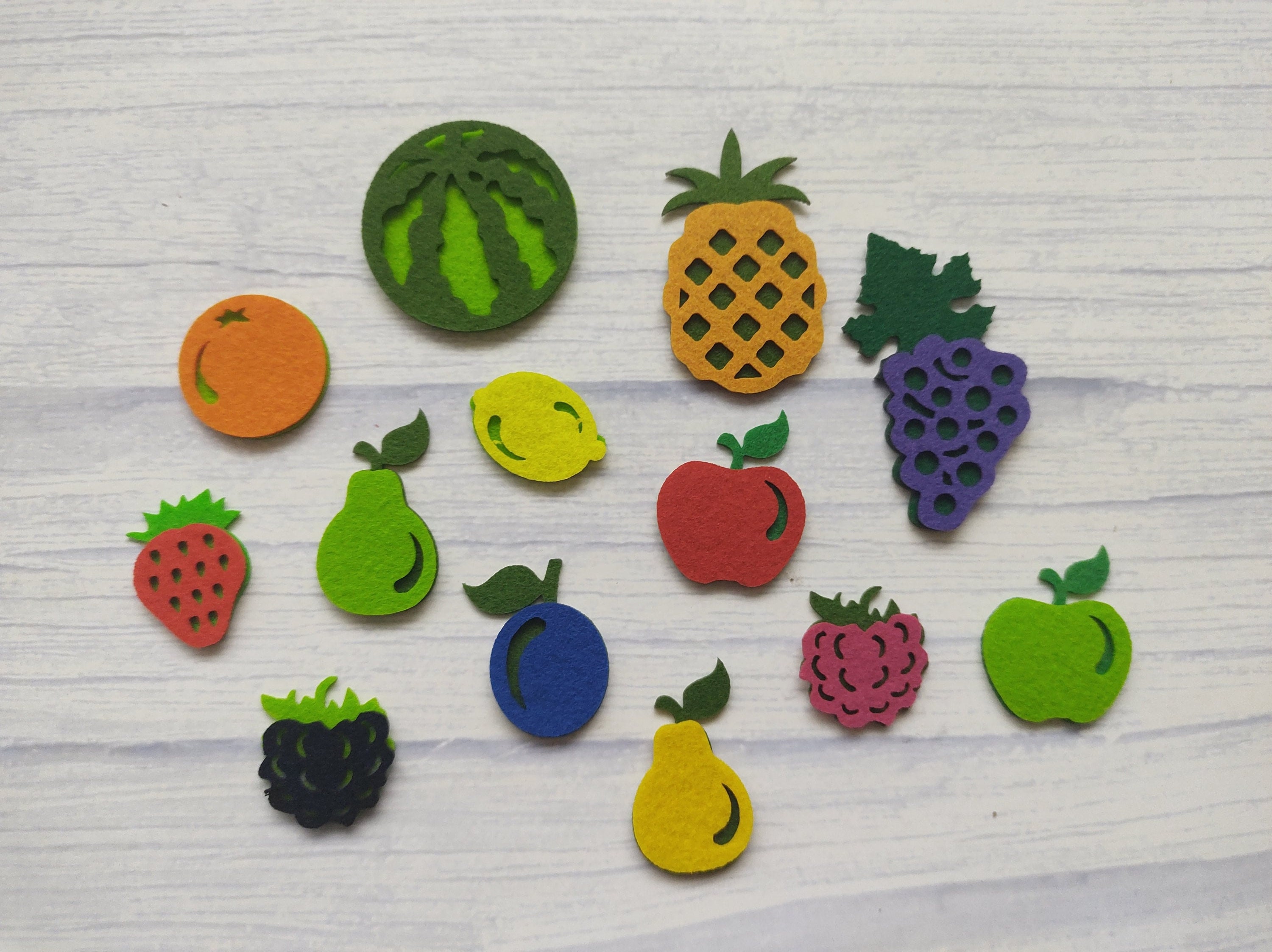 Felt Laser Cut Fruits Set, Felt for Diy Projects,laser Cut, Quiet Book ...