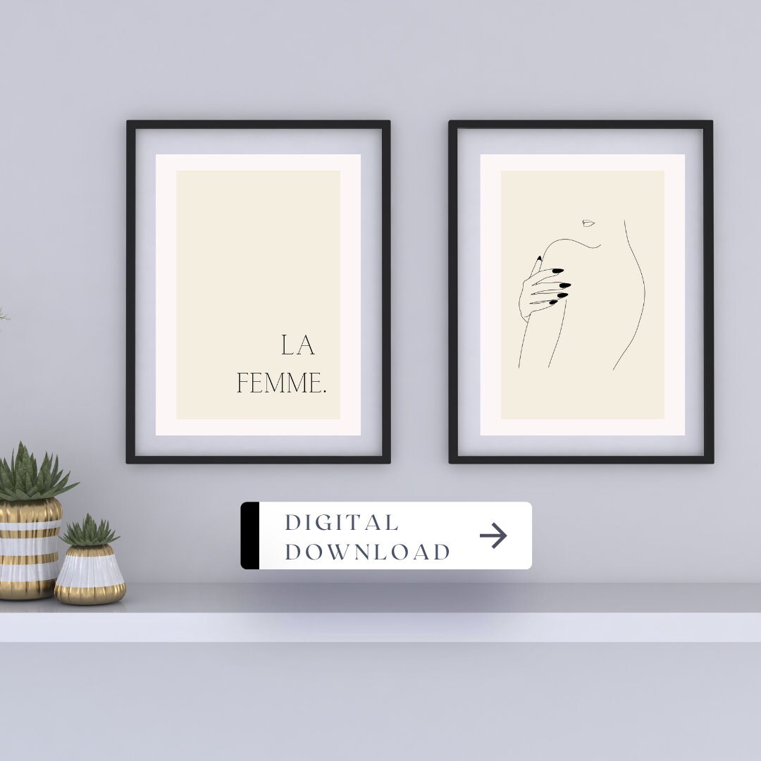 Composition of 2 Minimalist Printable Prints La Femme, Nordic Style ...