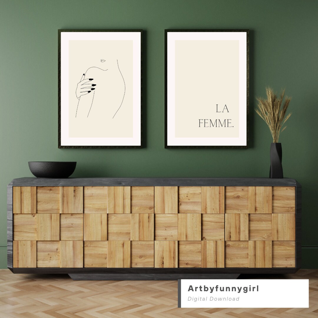 Composition of 2 Minimalist Printable Prints La Femme, Nordic Style ...