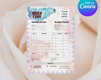 Editable Order Form Template, Modern Order Form, Small Business Forms ...