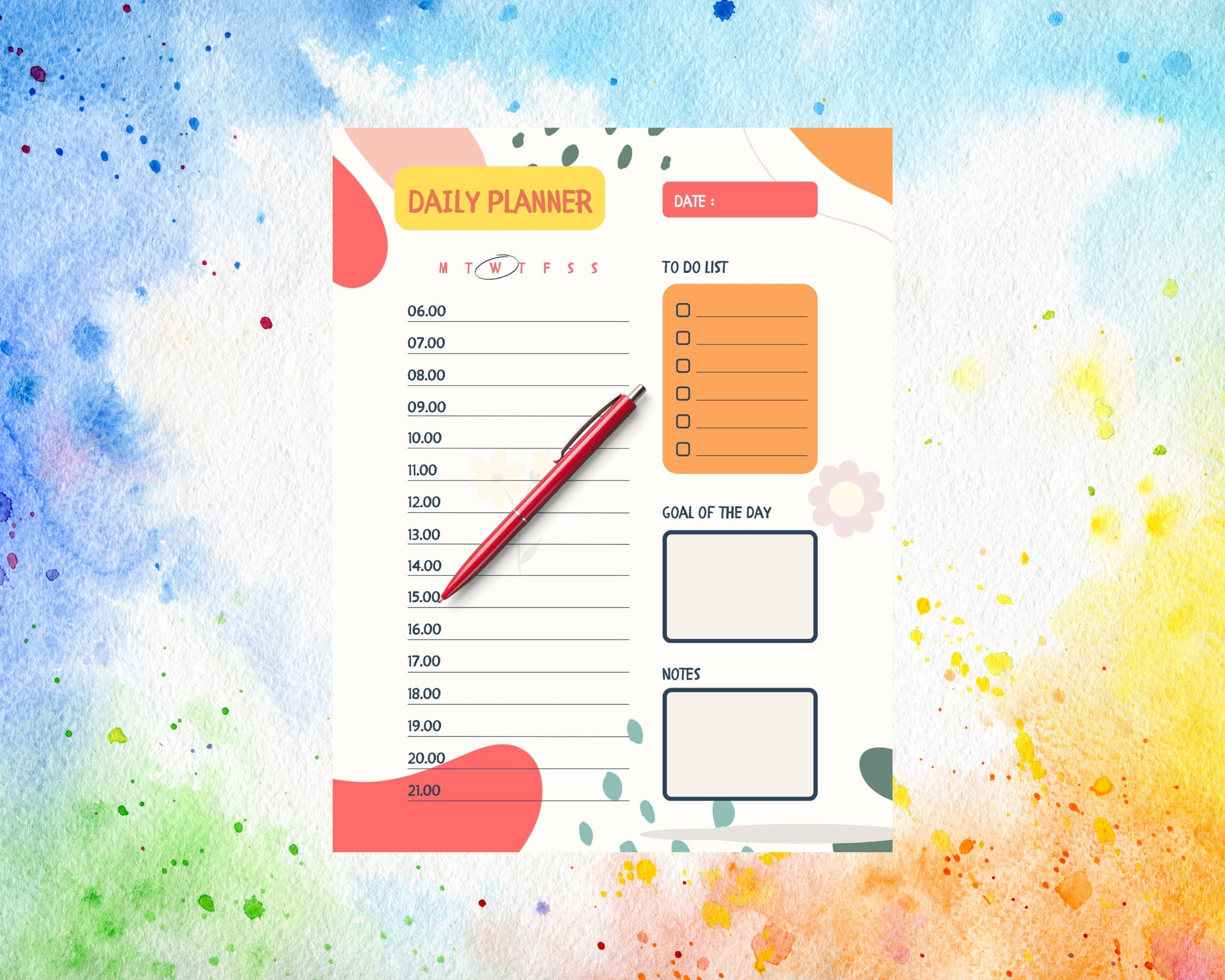 Printable Daily Planner Digital Daily Planner Daily Planner Simple ...