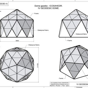 Geodesic Dome 1V Plans - Digital Plans/working Drawings/diy Build Plans ...