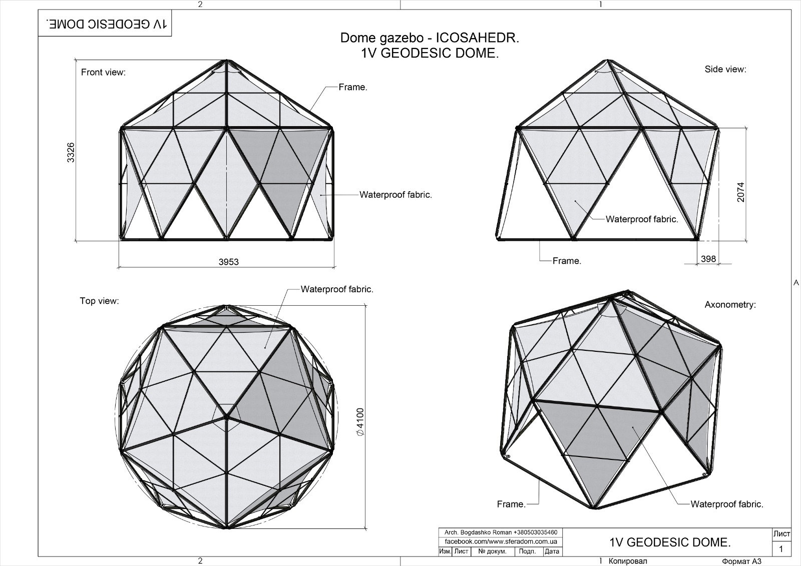 Geodesic Dome 1V Plans Digital Plans/working Drawings/diy Build Plans ...