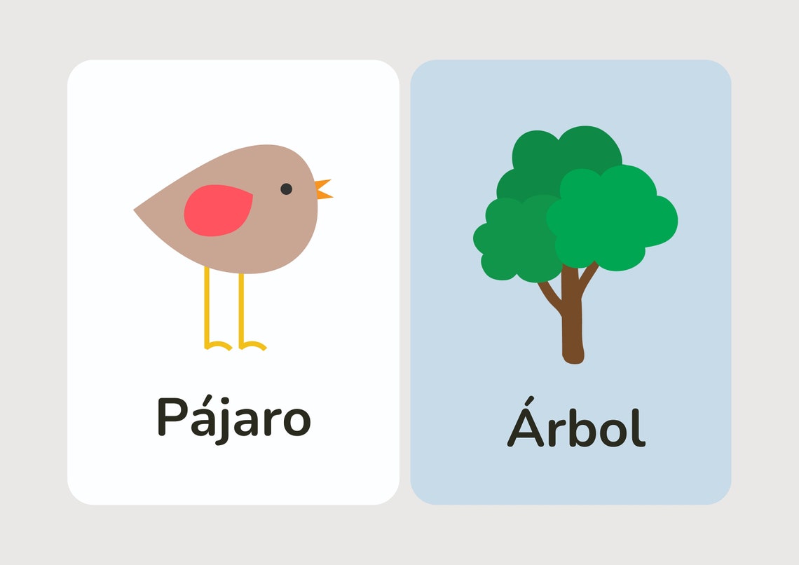 Spanish Animal Flashcards Teach Kids Spanish Español Learning Bilingual ...