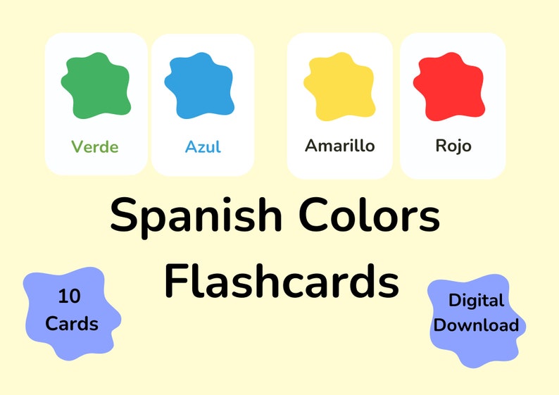 Spanish Colors Flashcards | Learn Spanish| Spanish for Kids| Bilingual ...
