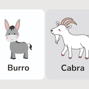 Spanish Farm Animals Flash Cards | Teach Kids Spanish | Bilingual Kids ...