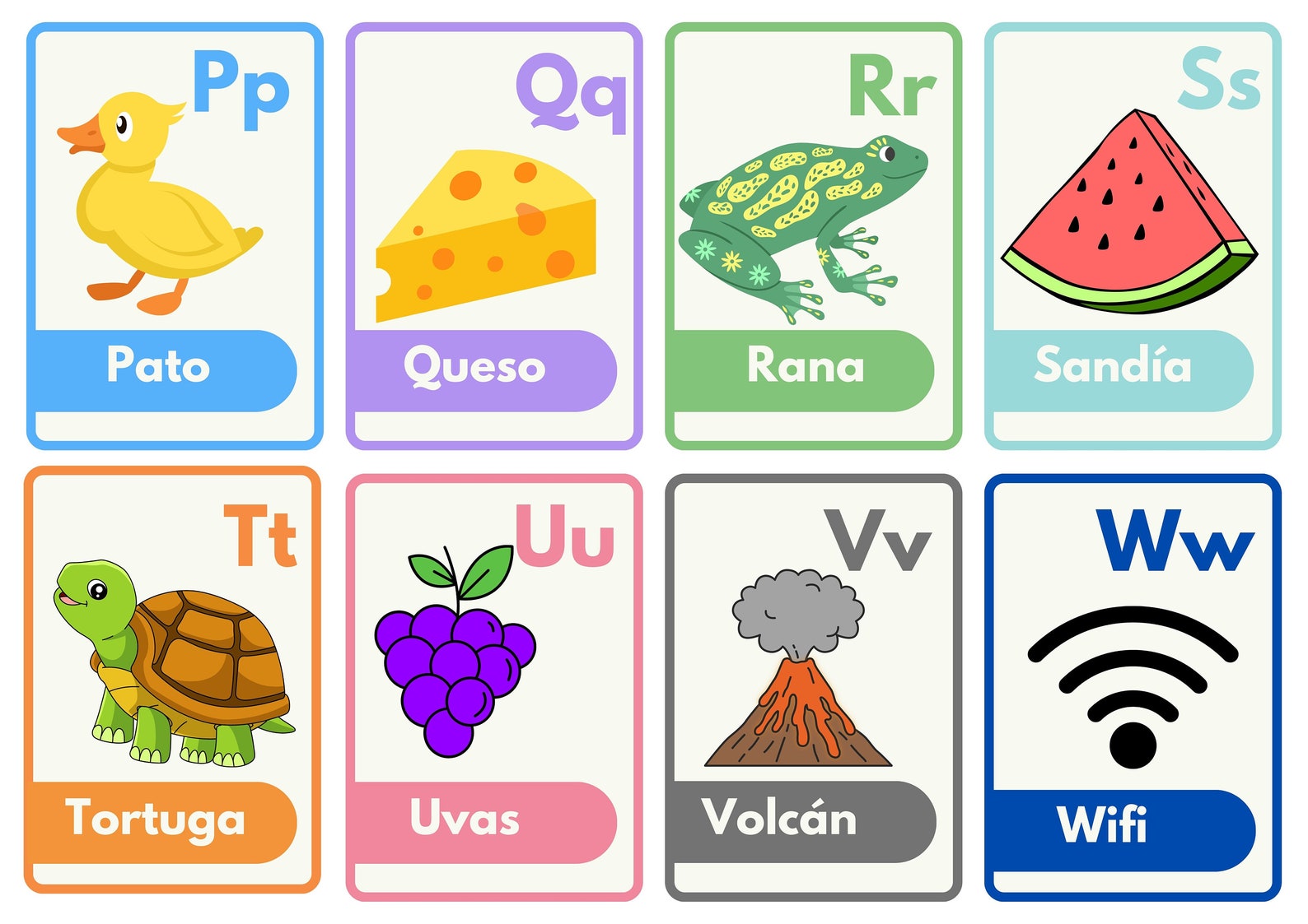 Spanish ABC Flashcards | ABC Español | Cartas ABC | Spanish Cards ...