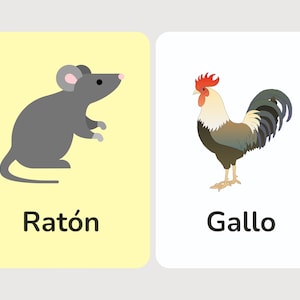 Spanish Farm Animals Flash Cards | Teach Kids Spanish | Bilingual Kids ...