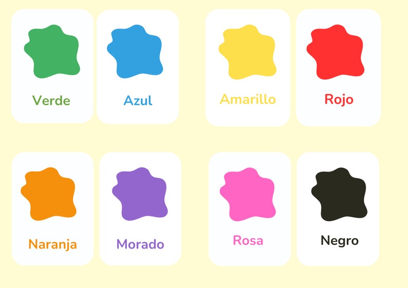 Spanish Colors Flashcards | Learn Spanish| Spanish for Kids| Bilingual ...