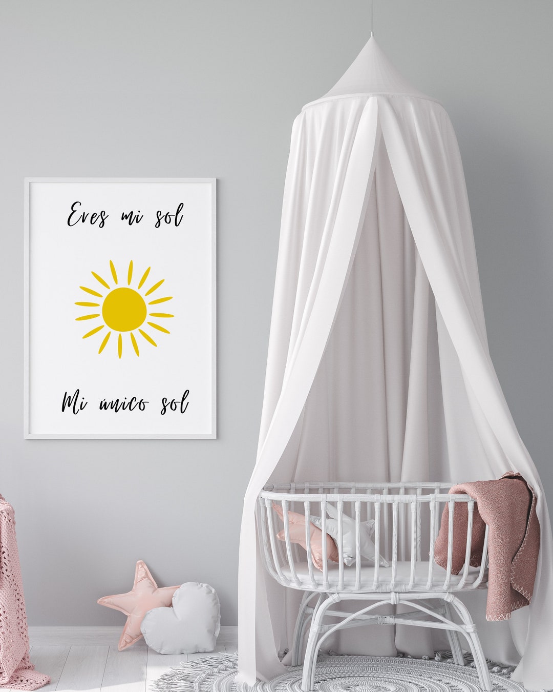 Spanish You Are My Sunshine Wall Art Spanish Eres Mi Sol Nursery Wall ...