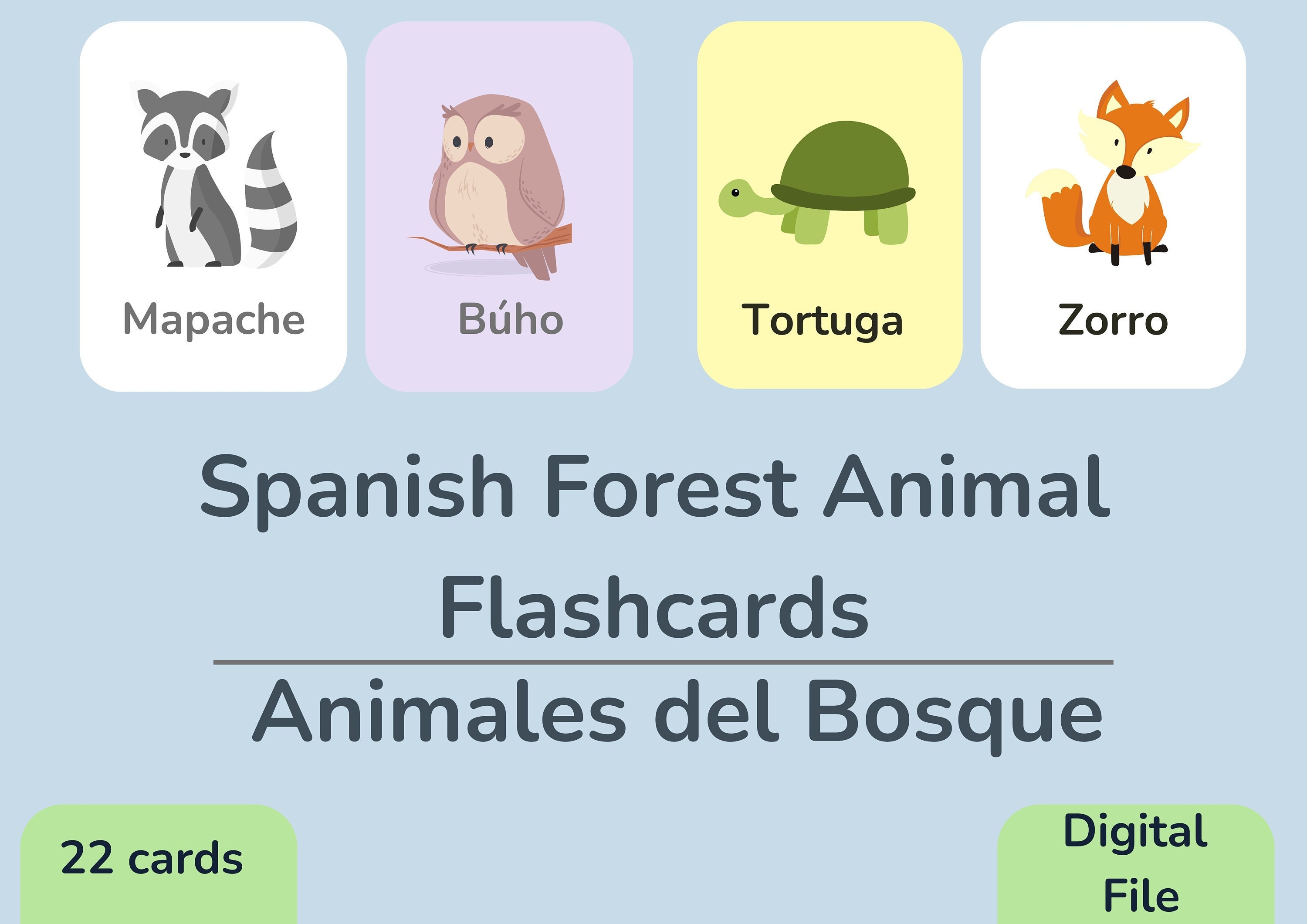 Spanish Animal Flashcards | Teach Kids Spanish | Español Learning ...