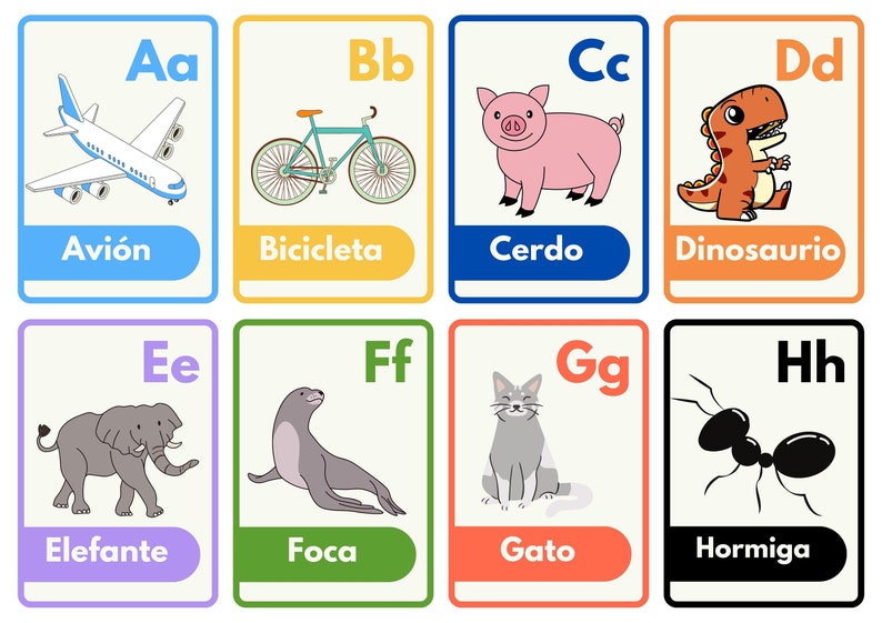Spanish ABC Flashcards | ABC Español | Cartas ABC | Spanish Cards ...