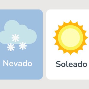 Spanish Weather Flashcards | Teach Kids Spanish | Español Learning ...