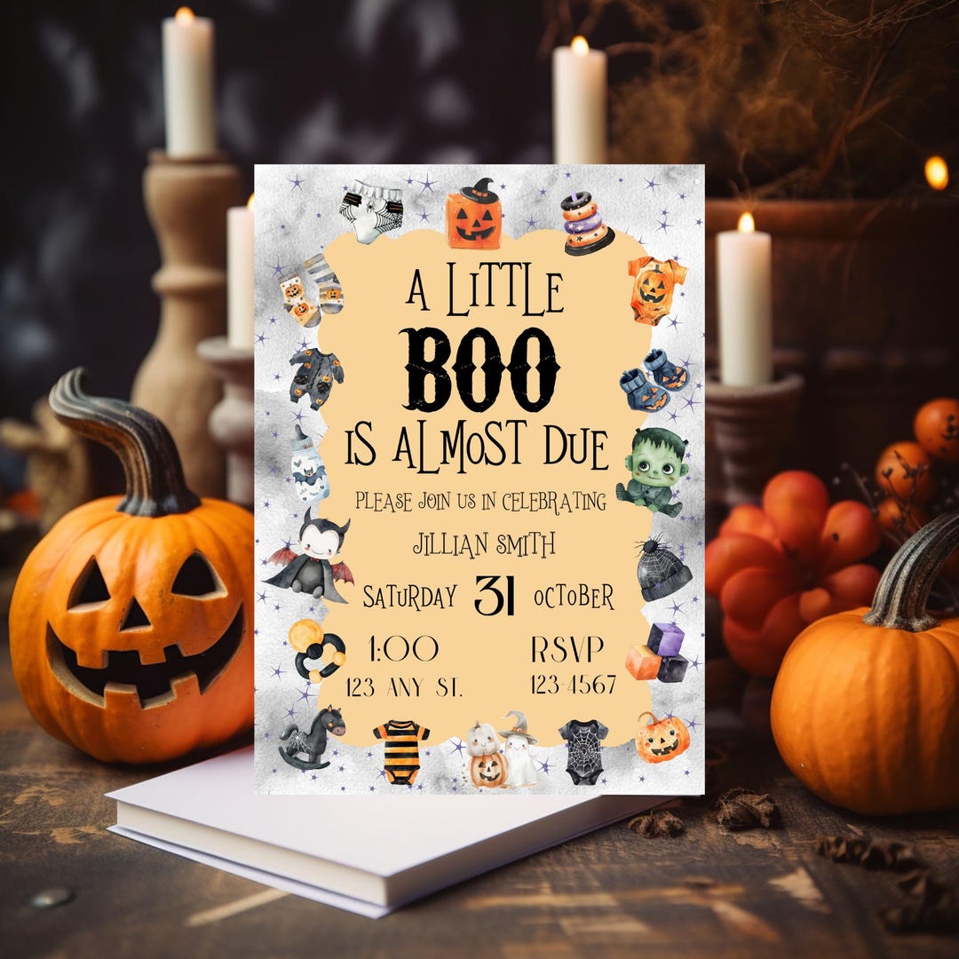 A Little Boo is Almost Due Baby Shower Invitation Boy Baby Shower Evite ...