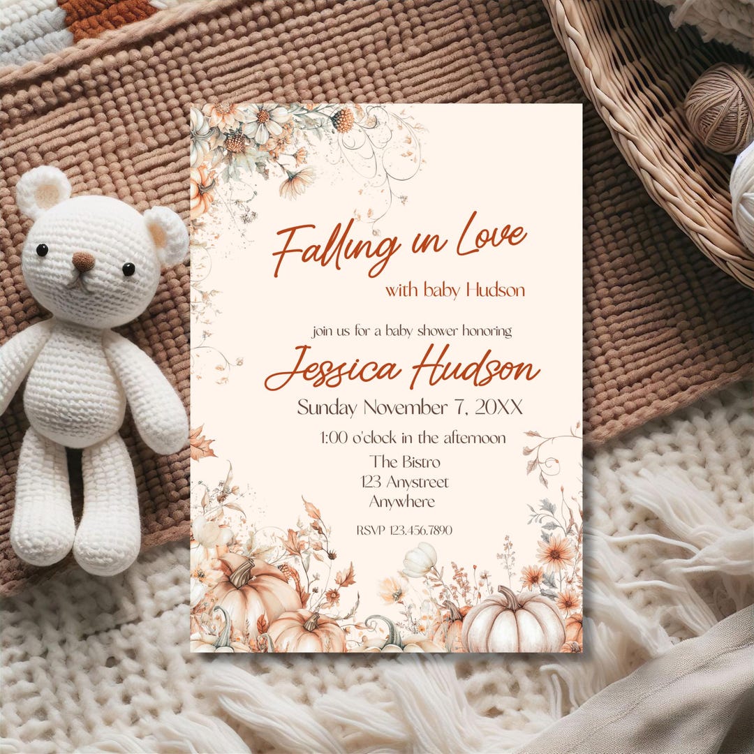 Falling in Love Baby Shower Invitation Fall in Love Invite, Fall Baby ...