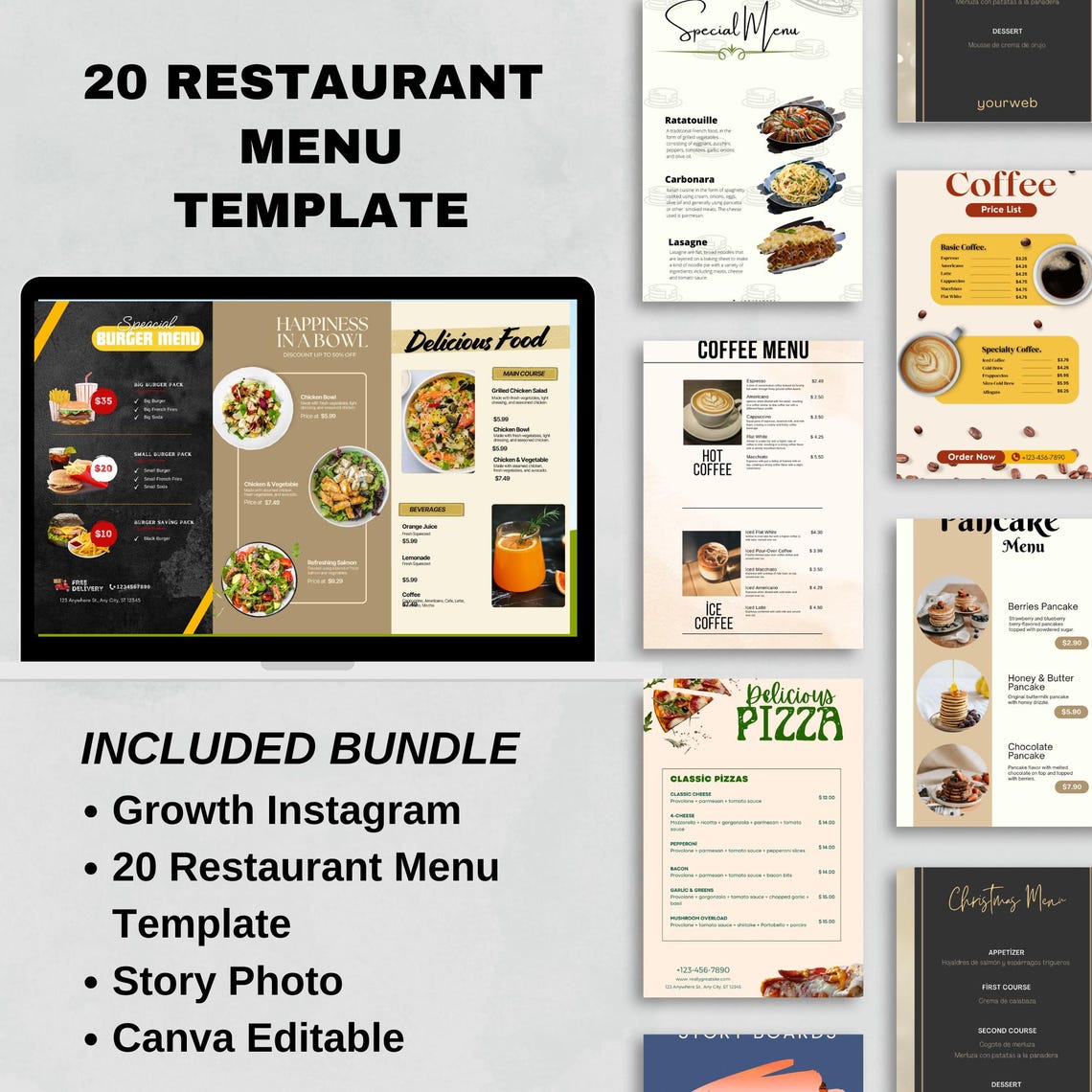 Restaurant Menu,canva Editable Menu, Menu Design, Cafe Menu,food Menu ...