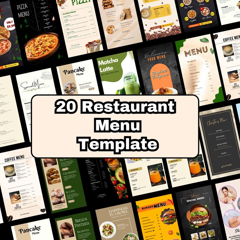 Restaurant Menu,canva Editable Menu, Menu Design, Cafe Menu,food Menu ...