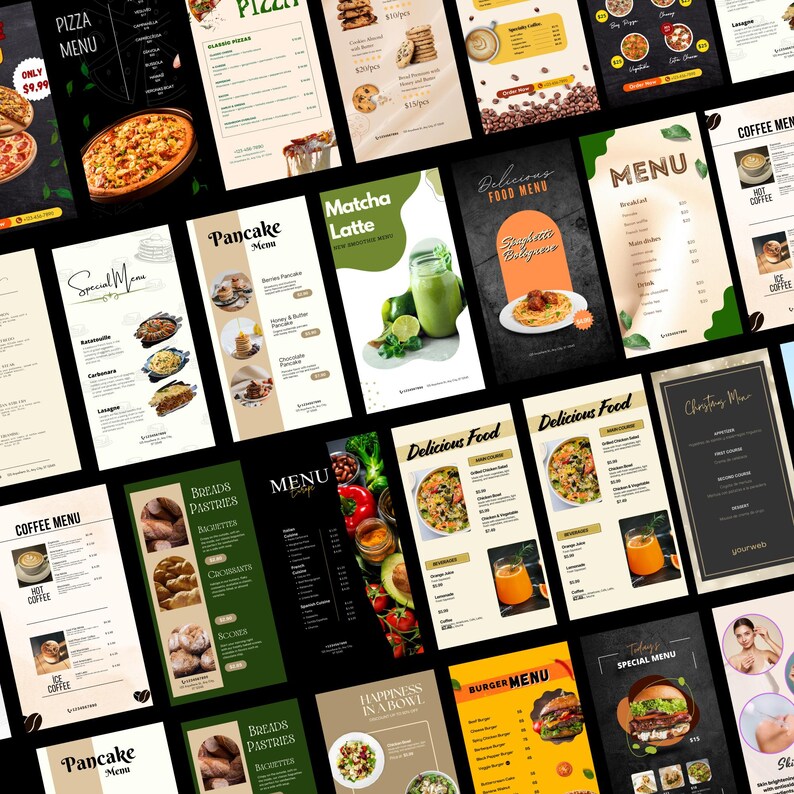 Restaurant Menu,canva Editable Menu, Menu Design, Cafe Menu,food Menu ...