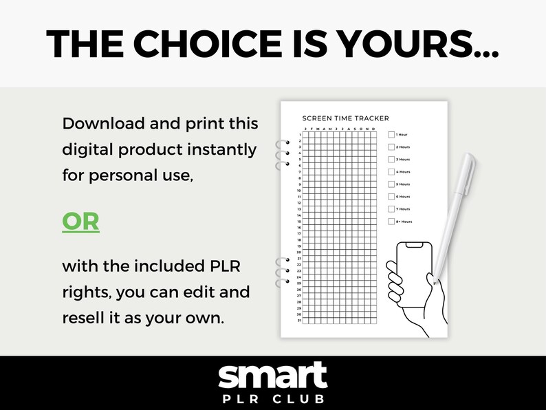 Screen Time Tracker Printable | Digital Habit Tracker Canva Template ...
