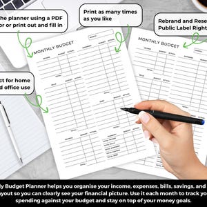 Monthly Budget Planner Printable | Editable Canva PLR Template ...