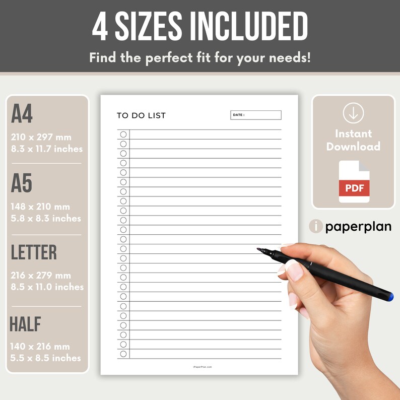 Printable to Do List, Productivity Planner, Daily Task Organiser ...