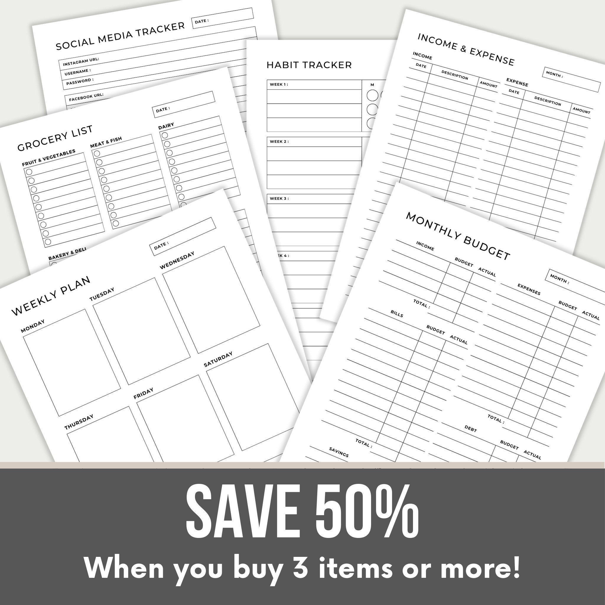 Printable to Do List, Productivity Planner, Daily Task Organiser ...