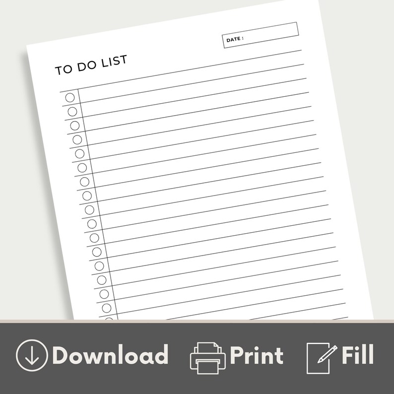 Printable to Do List, Productivity Planner, Daily Task Organiser ...